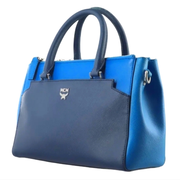MCM | Bags | Mcm Limited Edition Blue Twotone 2 Way Purse | Poshmark